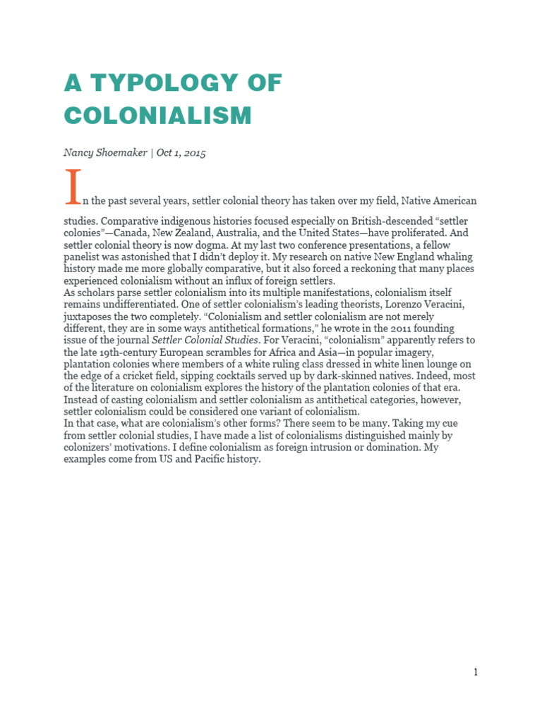 Types of Colonialism Explained | PDF | History