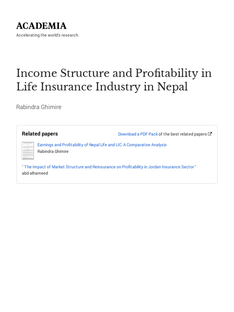 Income Structure and Profitability in Life Insurance Industry in Nepal ... Income Structure and Profitability in Life Insurance Industry in Nepal ...