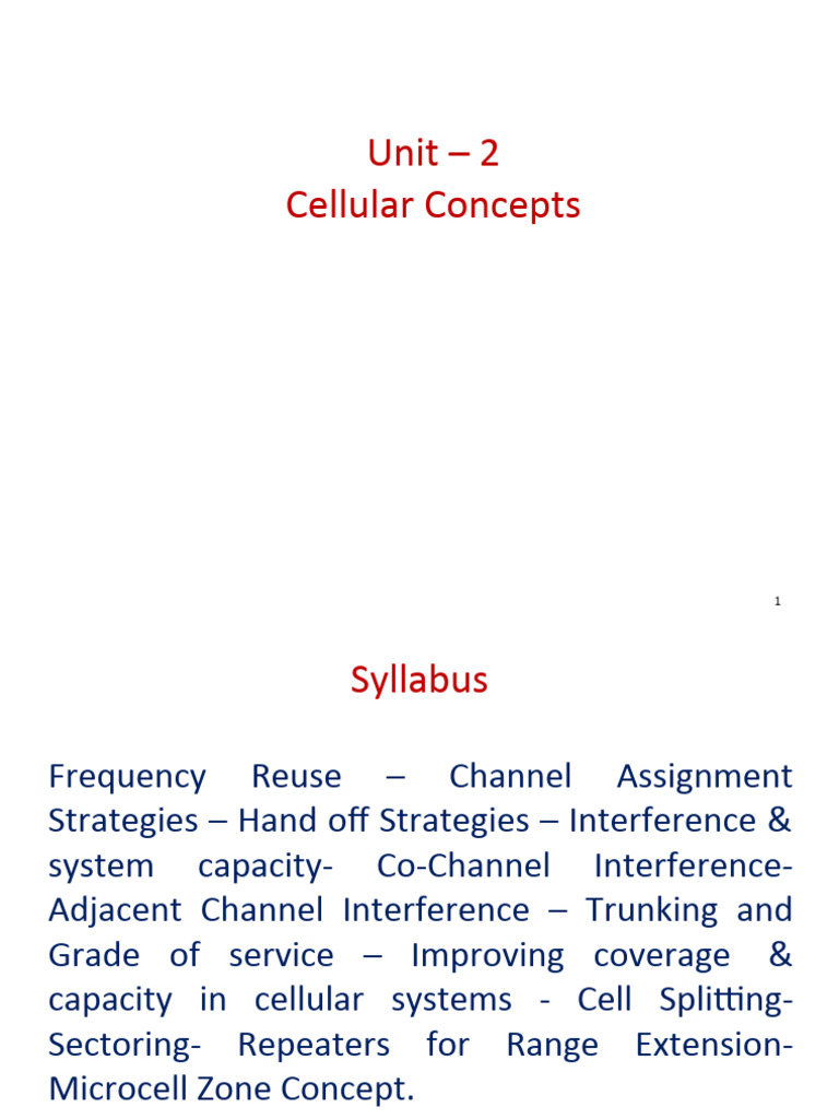 Unit 2 Cellular Communication | PDF | Cellular Network | Radio