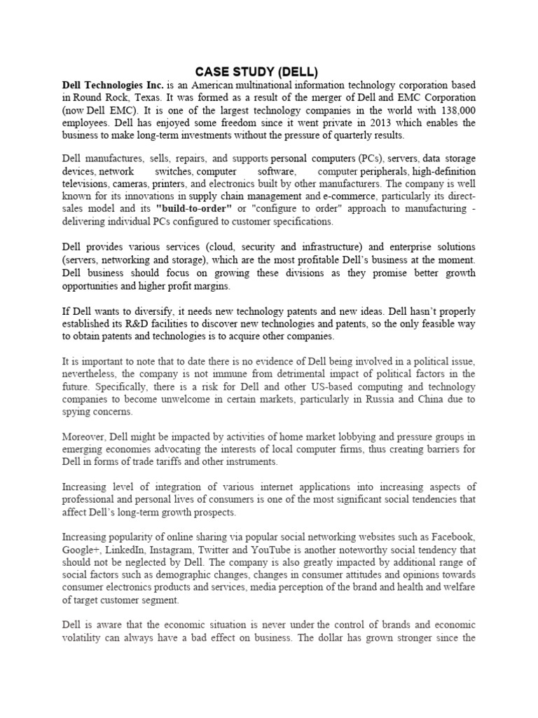 DELL CASE STUDY | PDF | Dell | Tablet Computer