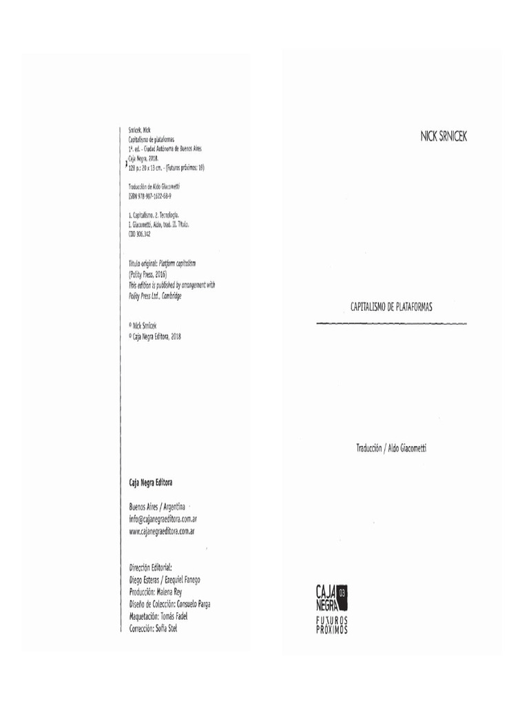Srnicek - Capitalismo de Plataformas | PDF | Computación en la nube ... Srnicek - Capitalismo de Plataformas | PDF | Computación en la nube ...