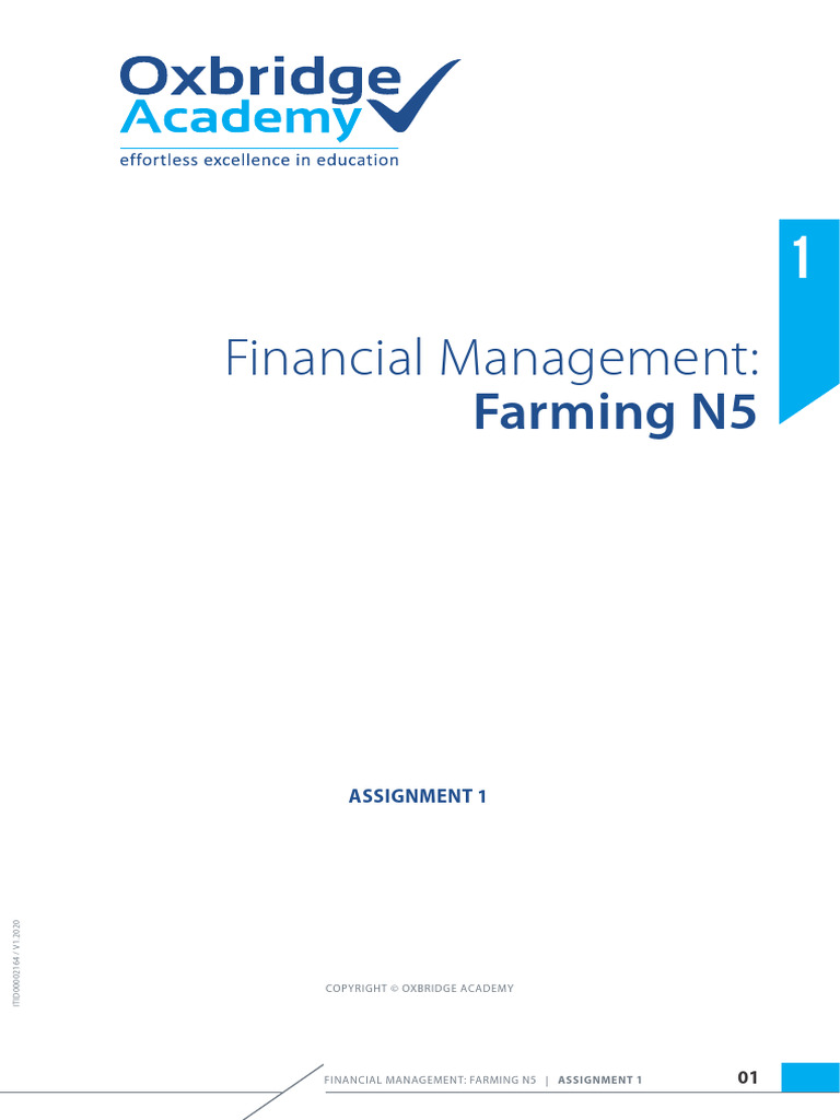 Financial Management - Farming N5 - Assignment 1 | PDF | Balance Sheet ...