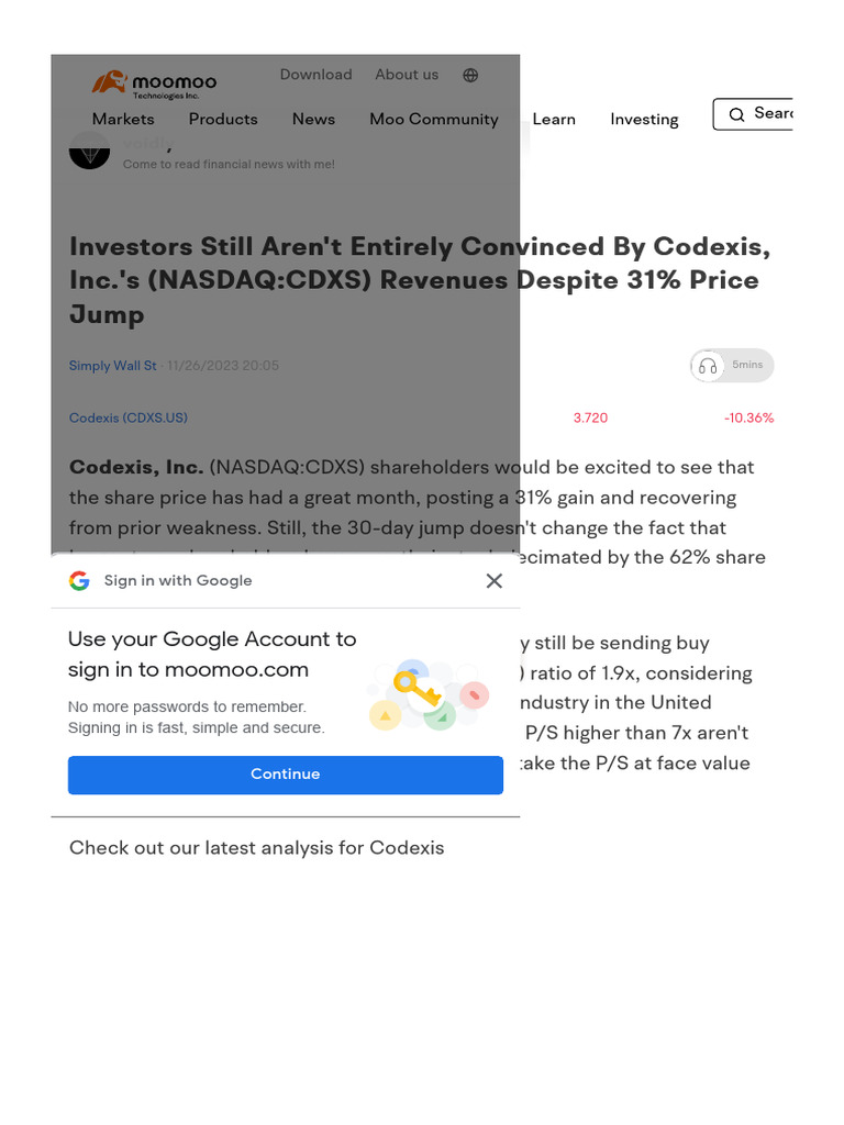 Investors Still Aren't Entirely Convinced by Codexis, Inc.'s (NASDAQ-CDXS) Revenues Despite 31% ...