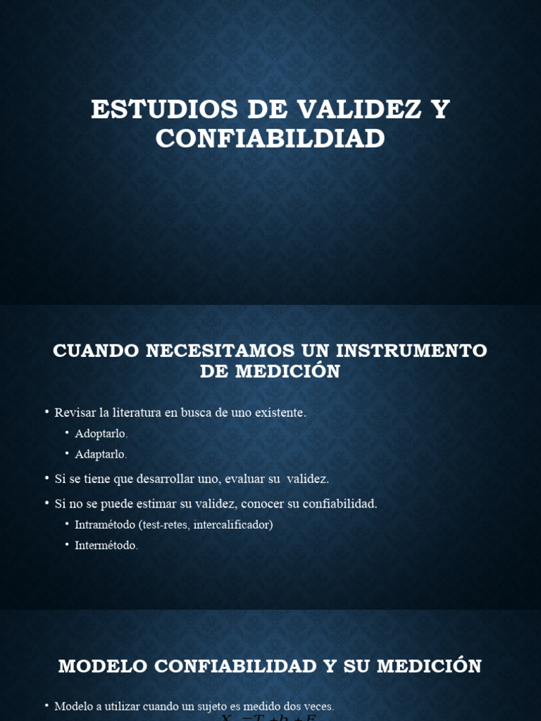 Estudios de Validez y Confiabilidad | PDF | Validez (Estadísticas) | Cognición