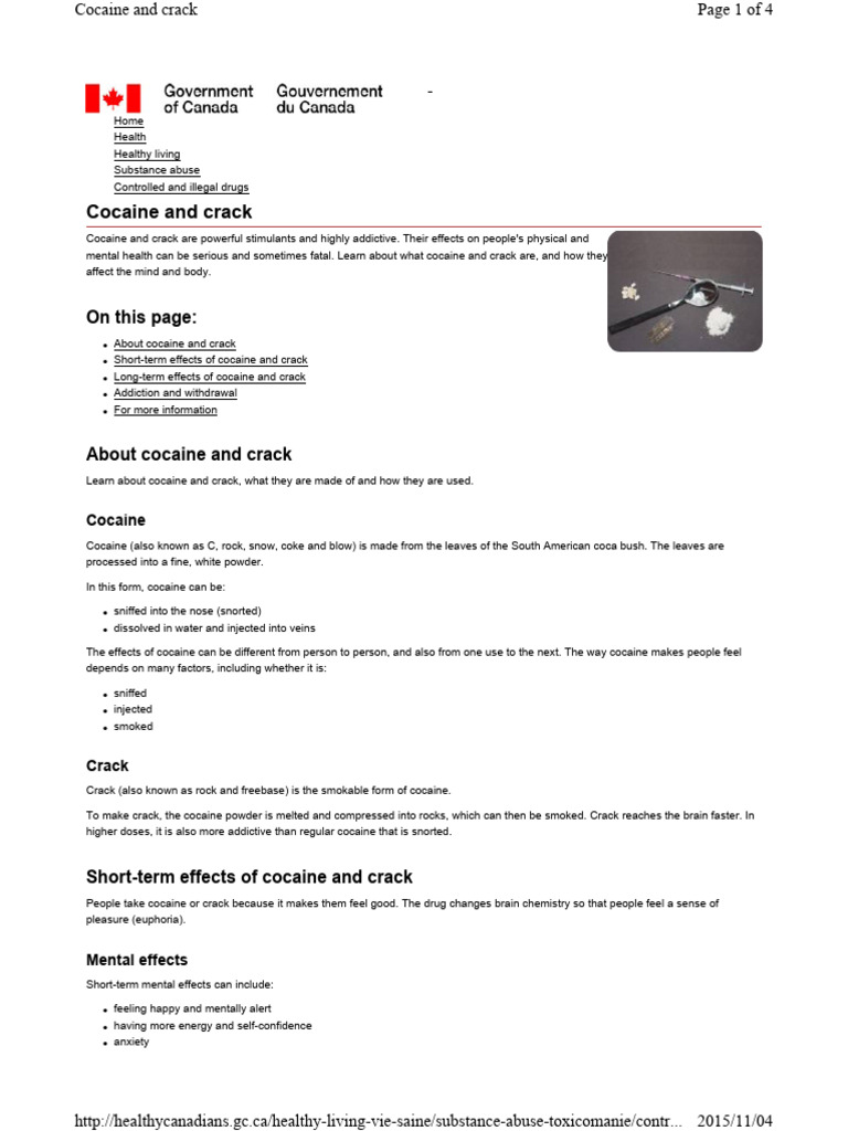 Cocaine and Crack | PDF | Crack Cocaine | Cocaine