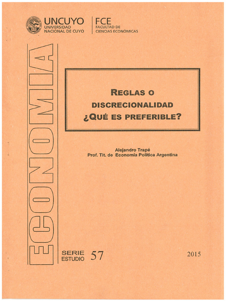 Se Econ n57 Reglas o Discrecionalidad | PDF