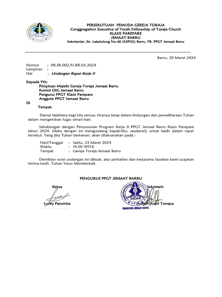 Undangan Raker II 2024 | PDF