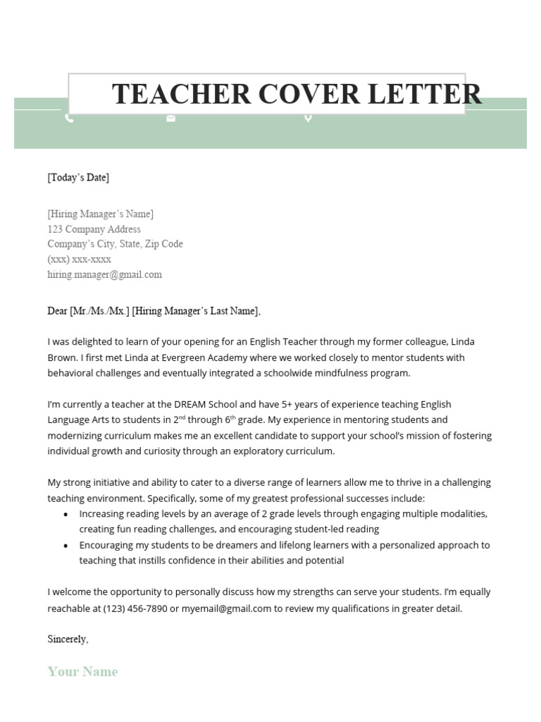 cover letter template | PDF | Résumé | Mentorship