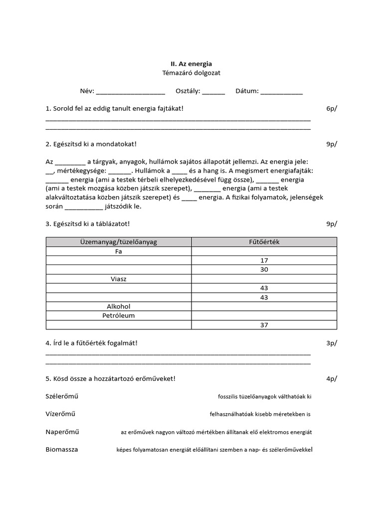 Témazáró Dolgozat | PDF