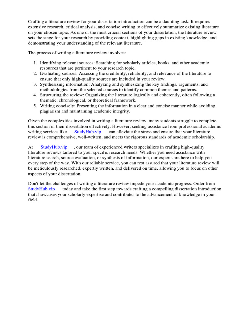 Literature Review Dissertation Introduction Pdf Literature Review