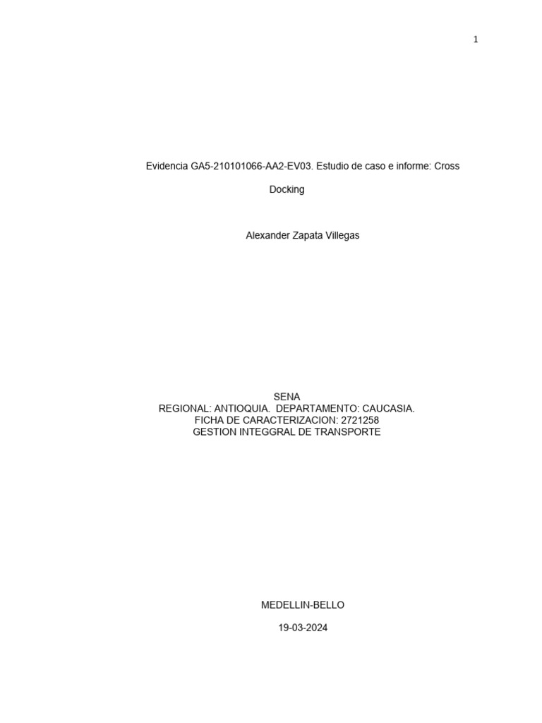 5-1 Evidencia Croos Doking Normas Apa | PDF | Logística | Almacén