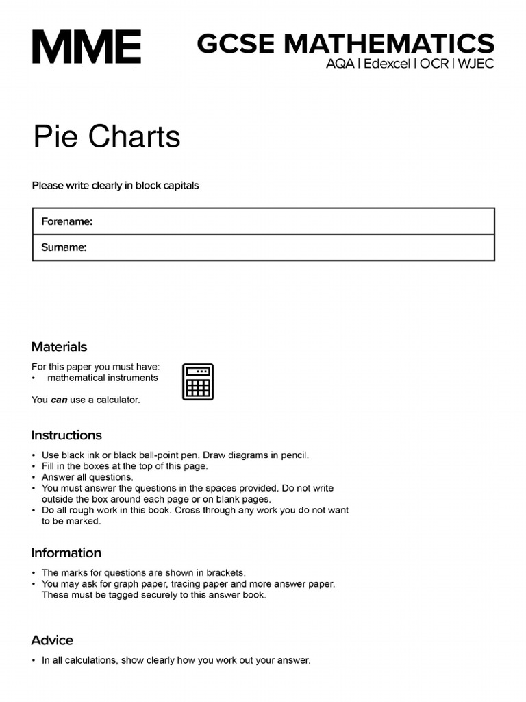Pie Charts Questions MME | PDF