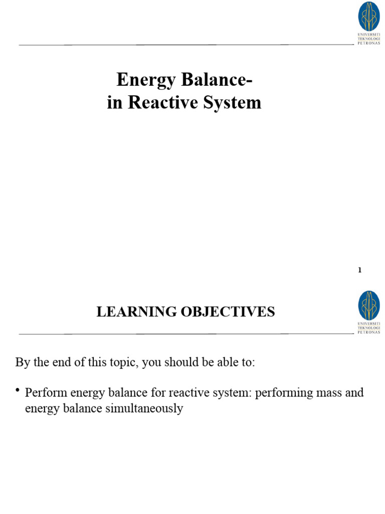 Energy Balance Reactive System Part 2 | PDF | Chemical Reactor | Heat