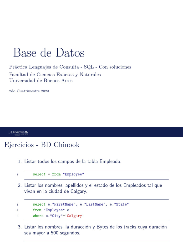 0809 Laboratorio SQL Resuelto | Descargar gratis PDF | SQL | Informática