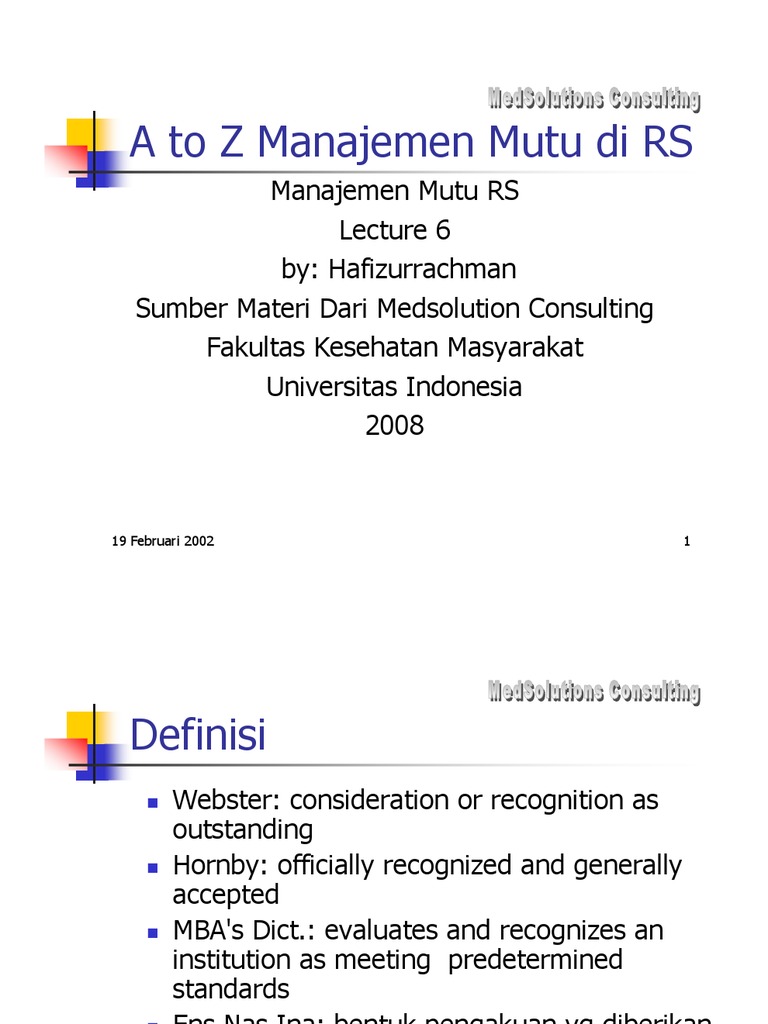 Materi Akreditasi Rumah Sakit Dalchaebi