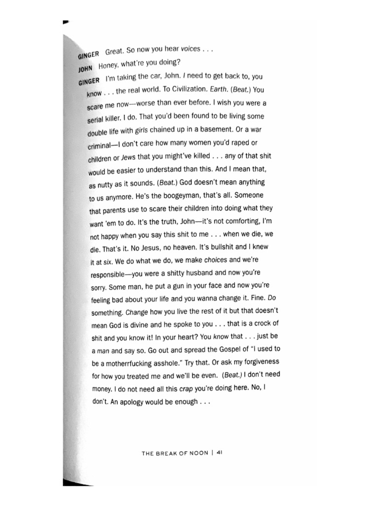 The Break of Noon - Niel LaBute | PDF