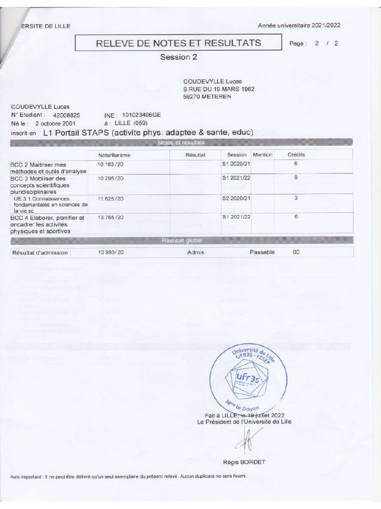 Relevédenote L1 S2 | PDF