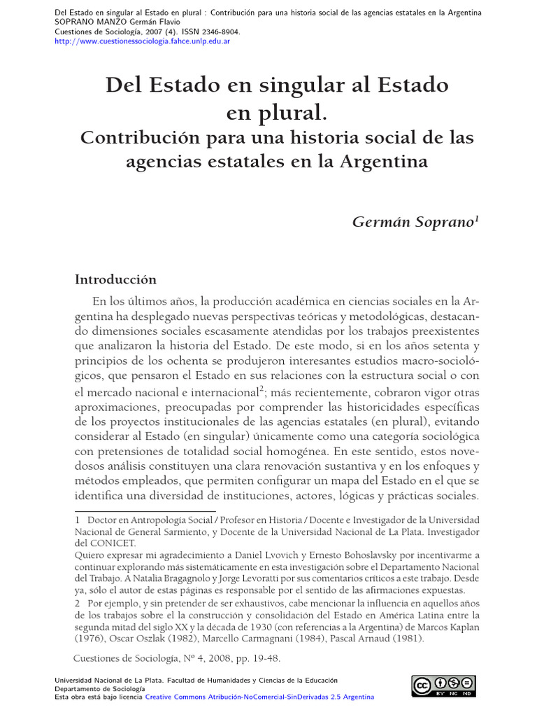 U5. Soprano, Del Esado en Singular Al Estado en Plural | PDF