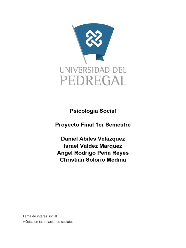 Proyecto de Psicología Social | PDF | Sociedad | Psicología Social
