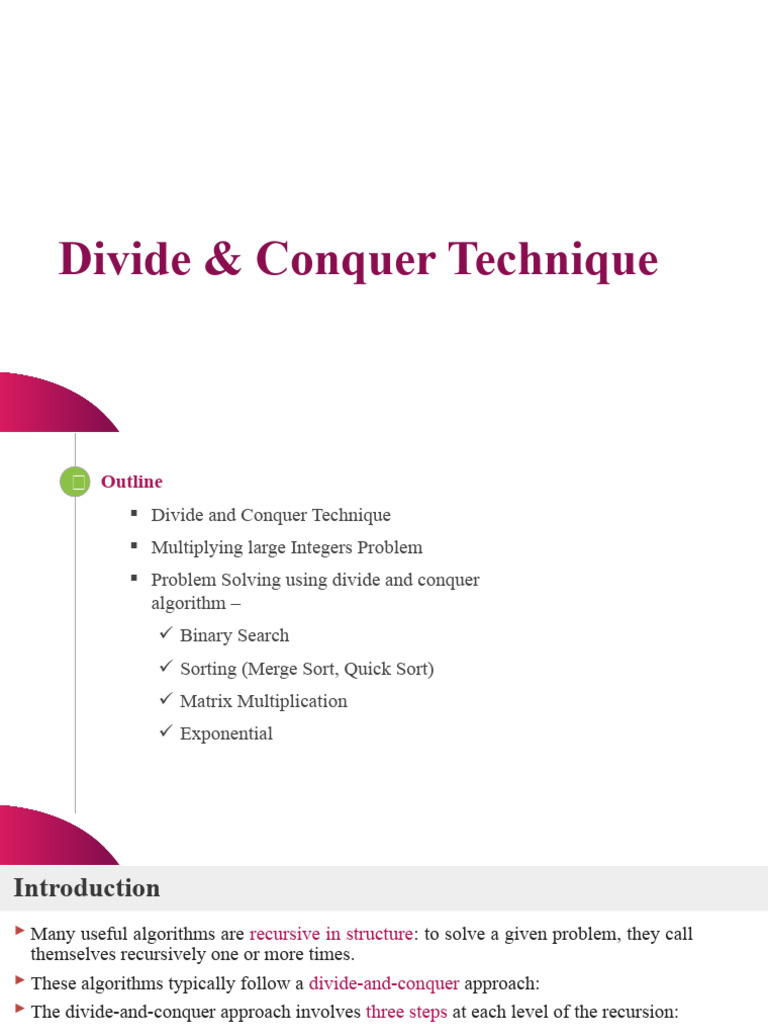 Divide and Conquer | PDF | Matrix (Mathematics) | Algorithms And Data Structures