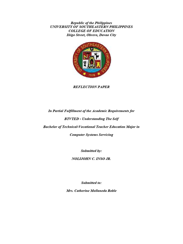 Inso Jr. - Btvted Css 1 - Uts - Reflection | PDF