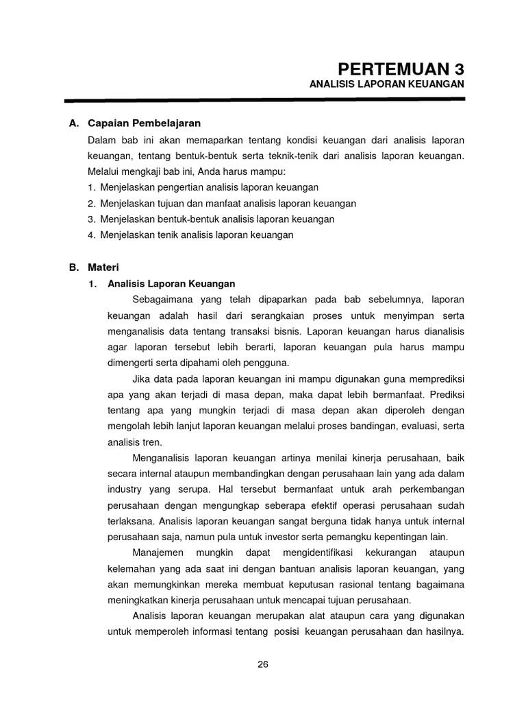 Pertemuan 3 Analisis Laporan Keuangan | PDF