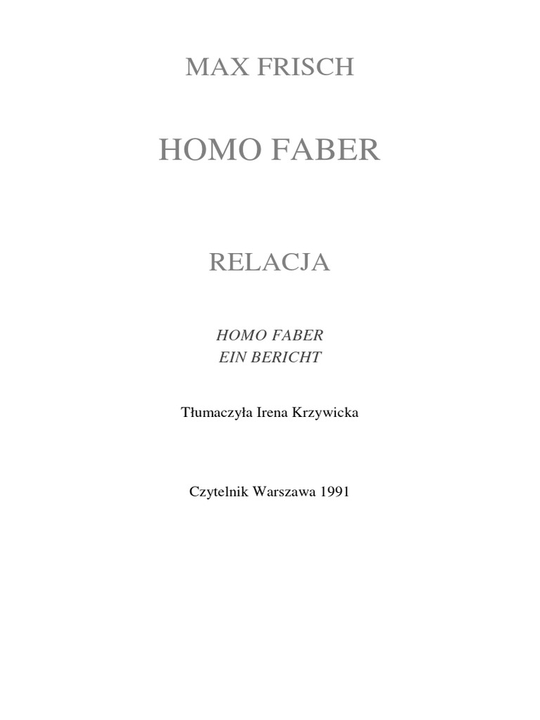 Homo Faber R | PDF