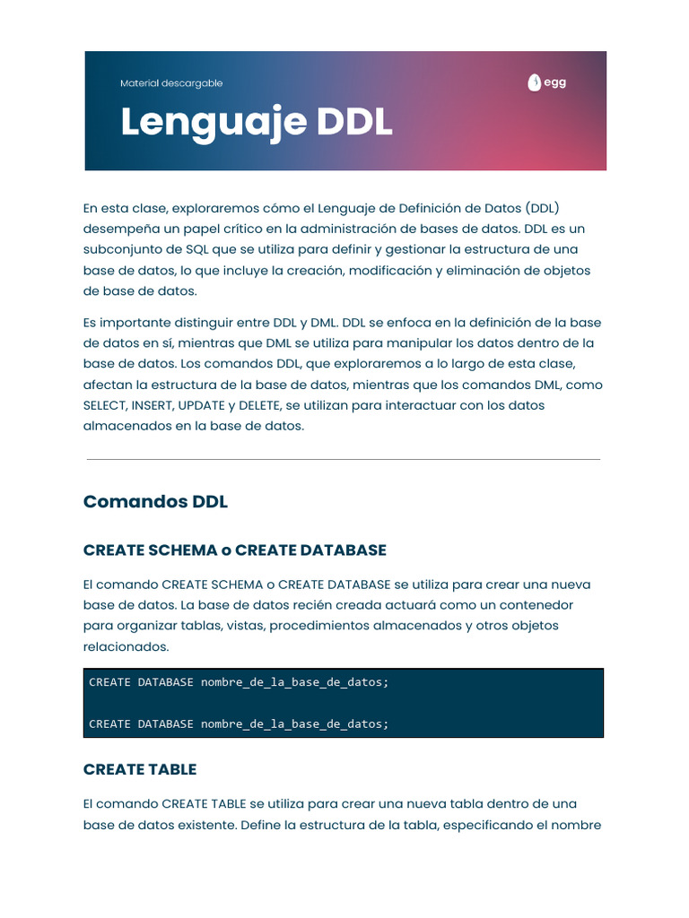 MySQL - Lenguaje DDL | PDF