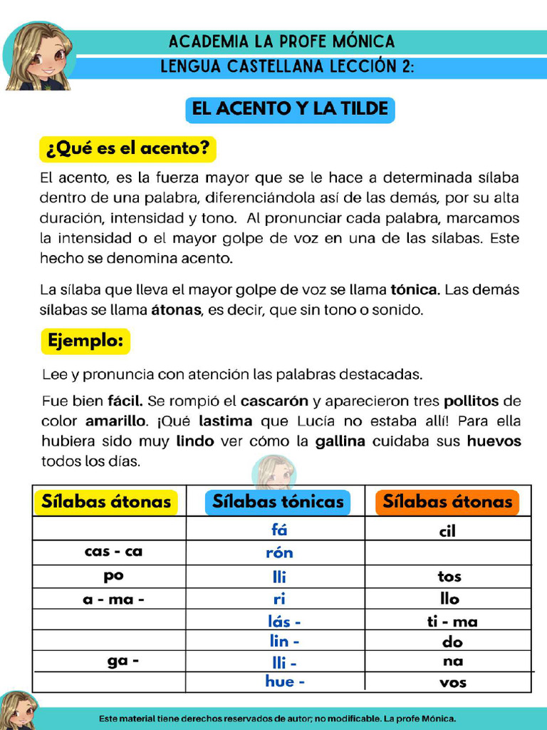 Lección 2 Acento y Tilde | PDF