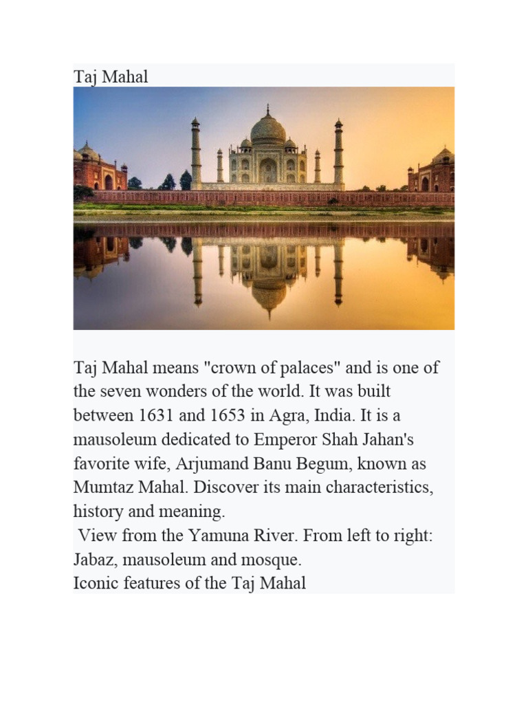 TAJ MAHAL | PDF