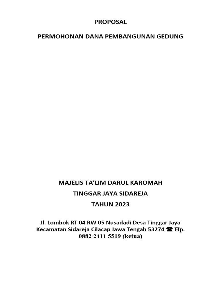 Proposal Majlis Ta'lim | PDF
