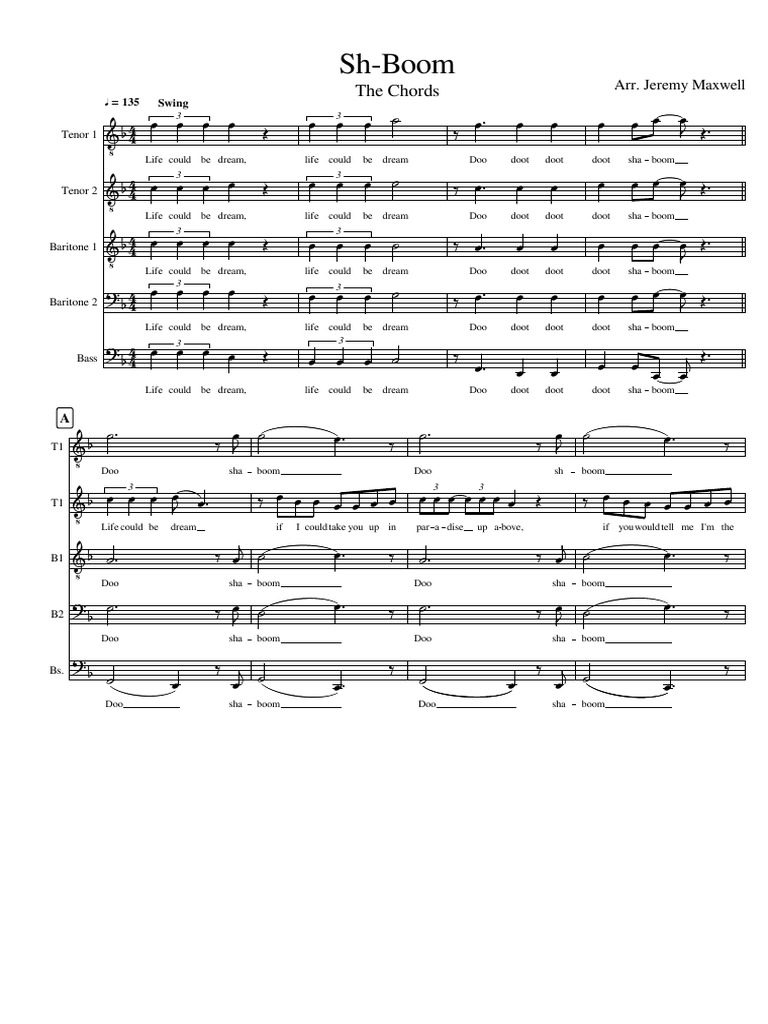 Sh-Boom (SATB) | PDF | Singing | Vocal Music