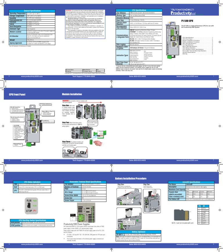 P1-540 Datasheet With Port Pinouts | PDF | Usb | Telecommunications