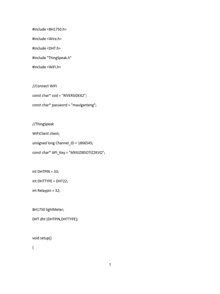 IoT Sensor Data to ThingSpeak | PDF