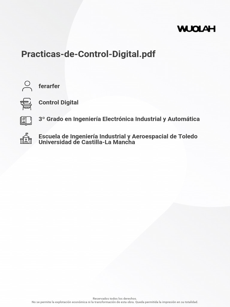 Wuolah Free Practicas de Control Digital | PDF | Ingenieria Eléctrica | Ciencias fisicas