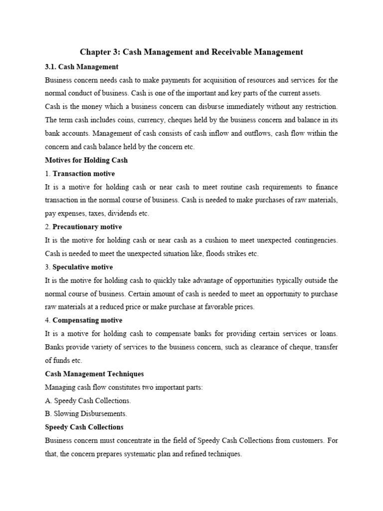 Cash, Rec and Inv MGT | PDF | Finance & Money Management | Credit