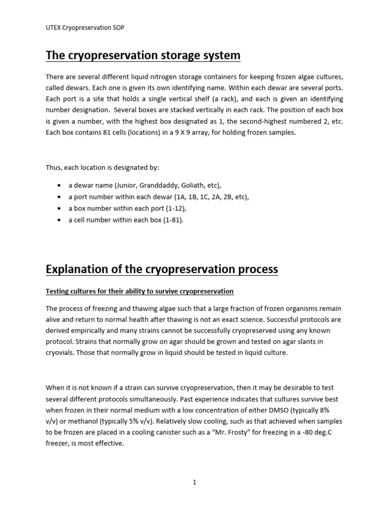 Cryo Protocol | PDF