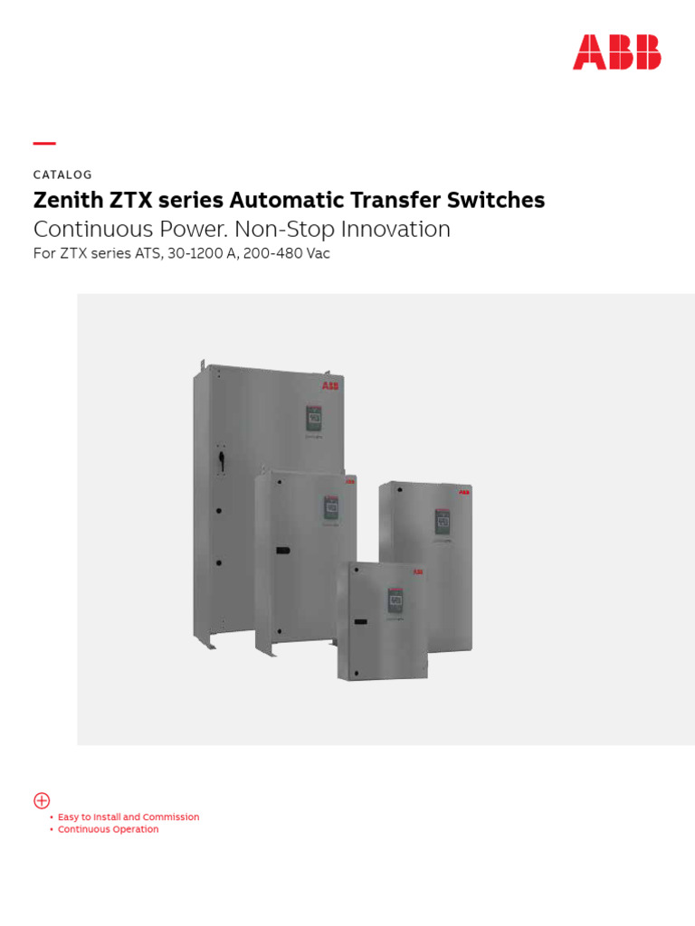 ZTX Catalog 1SCC303016C0201 19-06 | PDF | Switch | Alternating Current