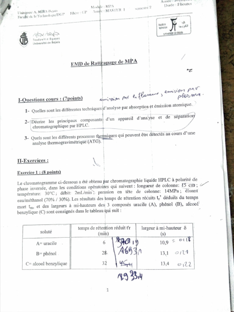 Examens Avec Corrigé 2018 | PDF