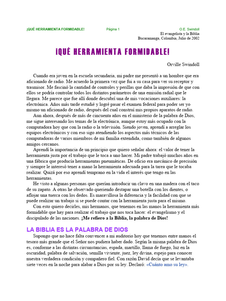 Herramienta Formidable | PDF | Pecado | Dios