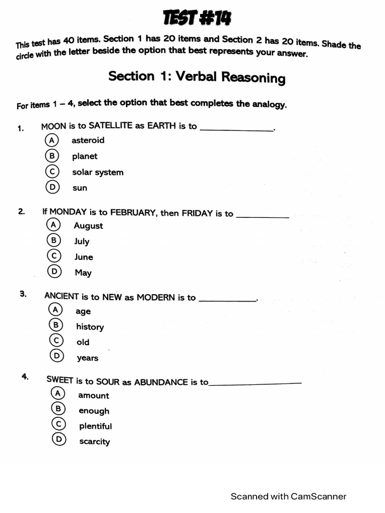 Medix Ability Test 14 | PDF