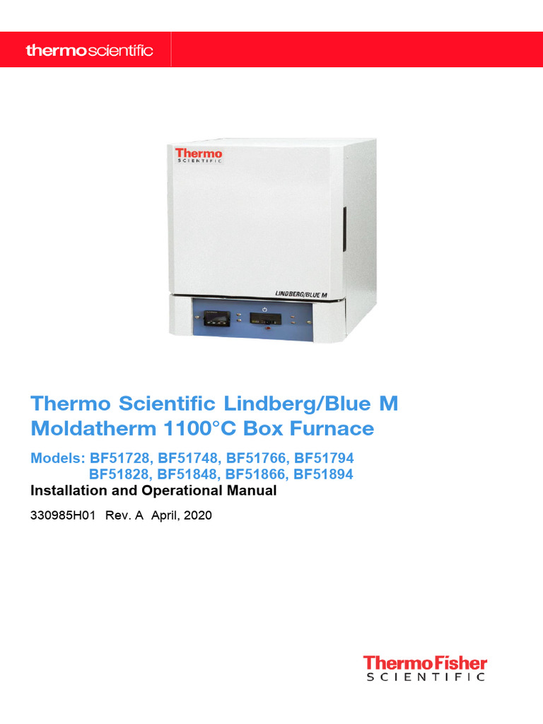 330985H01 - Rev A - Thermo Scientific LindbergBlue M Moldatherm 1100C Box Furnace - Installation ...
