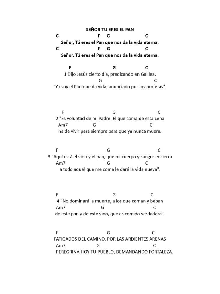 SEÑOR TU ERES EL PAN | PDF