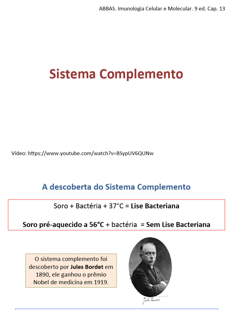 Aula 4. Bio 2023.1 Sistema Complemento | PDF