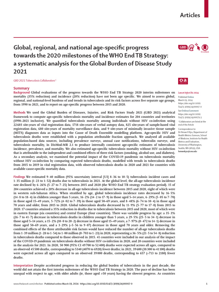 Global, Regional, and National Age-Specific Progress Towards The 2020 ...