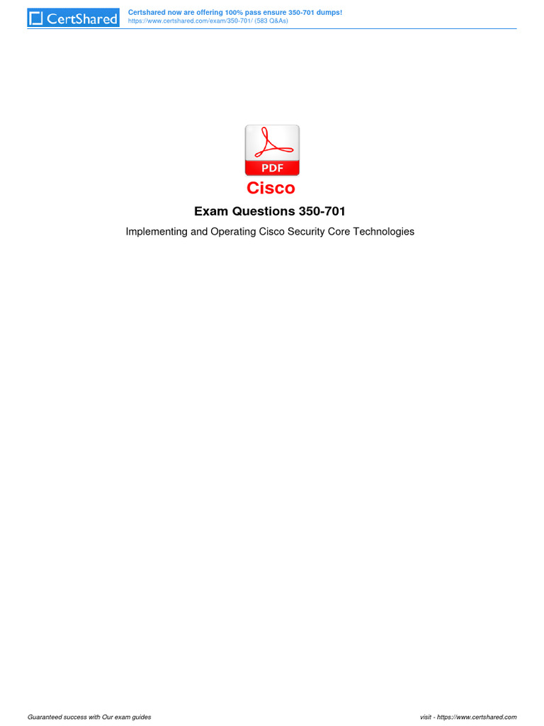 Cisco: Exam Questions 350-701 | PDF | Virtual Private Network | Domain ...