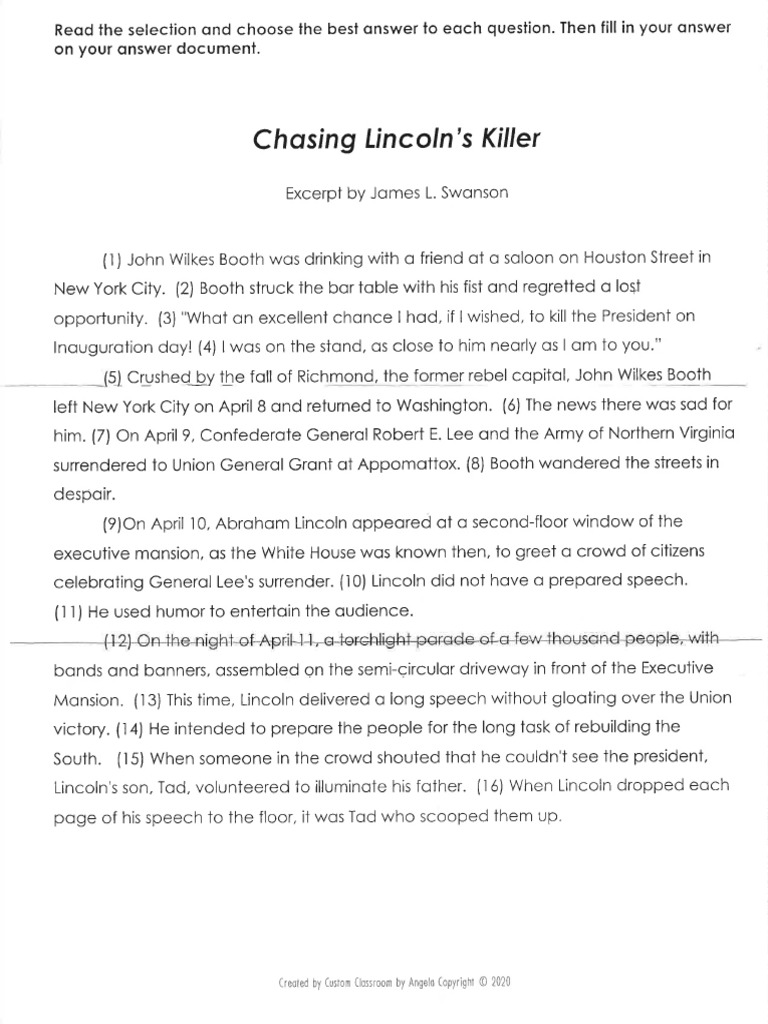 Chasing Lincoln's Killer | PDF