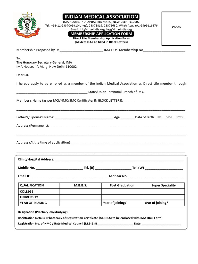 IMA MEMBERSHIP FORM | PDF