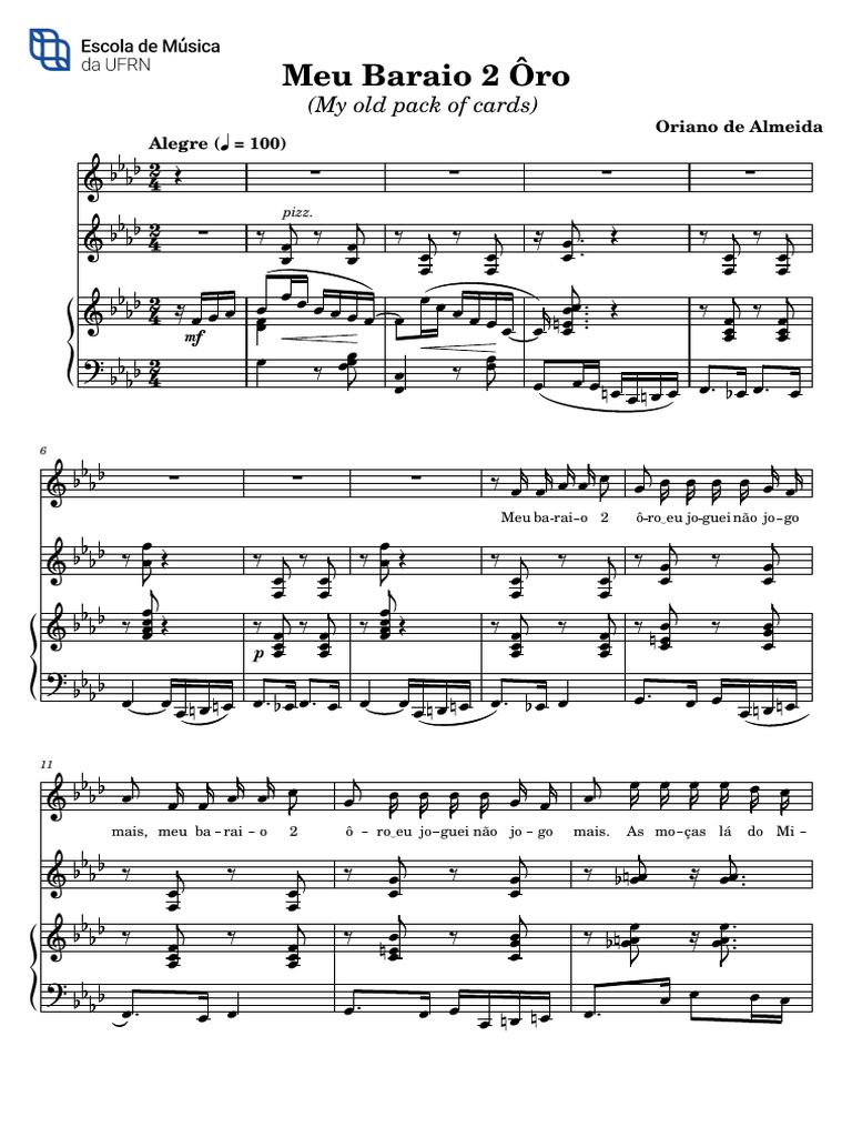 ORIANO Meu Baraio Arrviolino Fá Menor | PDF | Notação musical ...
