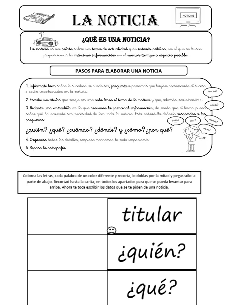 Cómo escribir una noticia para niños | PDF
